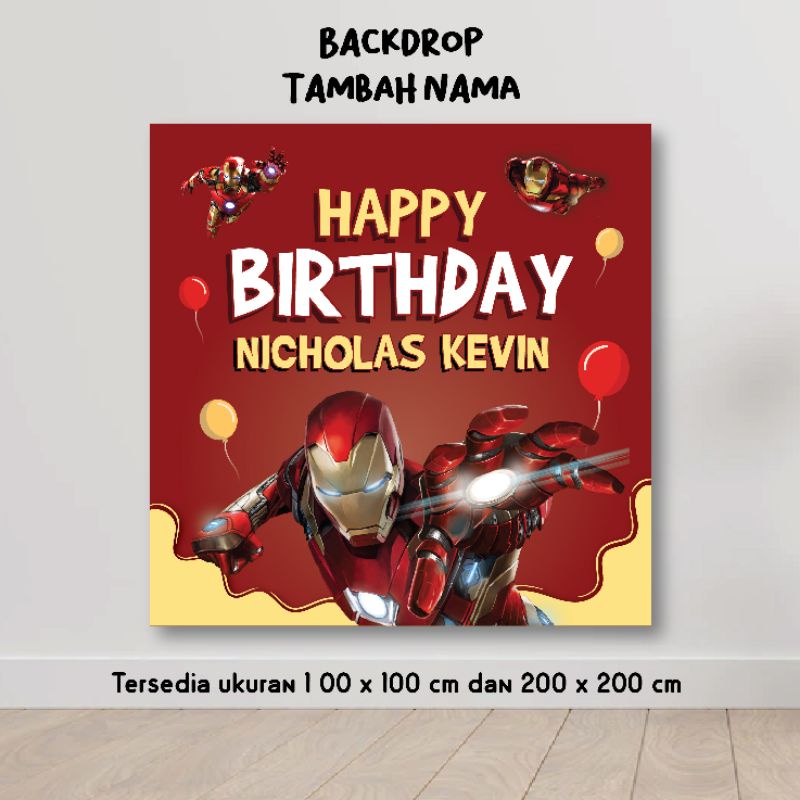 Jual BACKDROP IRONMAN AVENGERS HAPPY BIRTHDAY SPANDUK HBD ULTAH ...