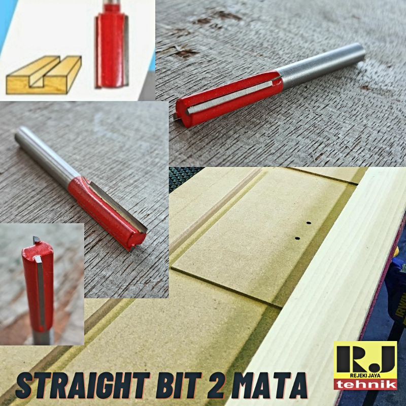 Jual Mata Profil Kayu Lurus Router Straight Bit 2 Mata Pisau Lazaro 6 ...