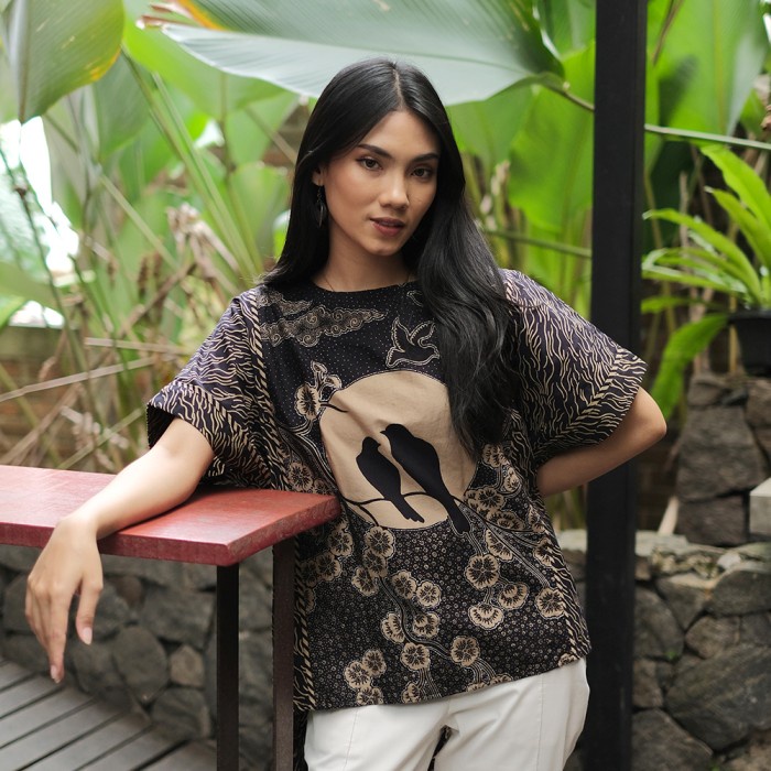 Jual NONA RARA - Lina SITS T1334, Baju Batik Kasual Modern | Shopee ...