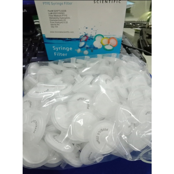 Jual PTFE Syringe Filter Hydrophilic 25 mm Pori 0.45 Um | Shopee Indonesia