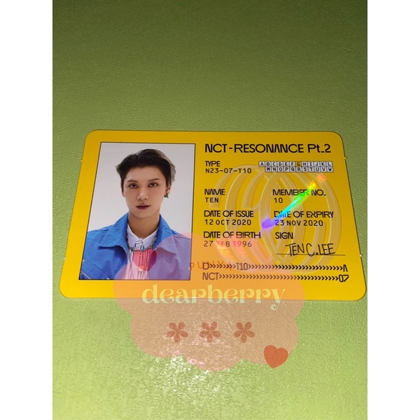 Jual ID Card Ten Departure - Resonance pt 2 NCT 2020 (Photocard ...