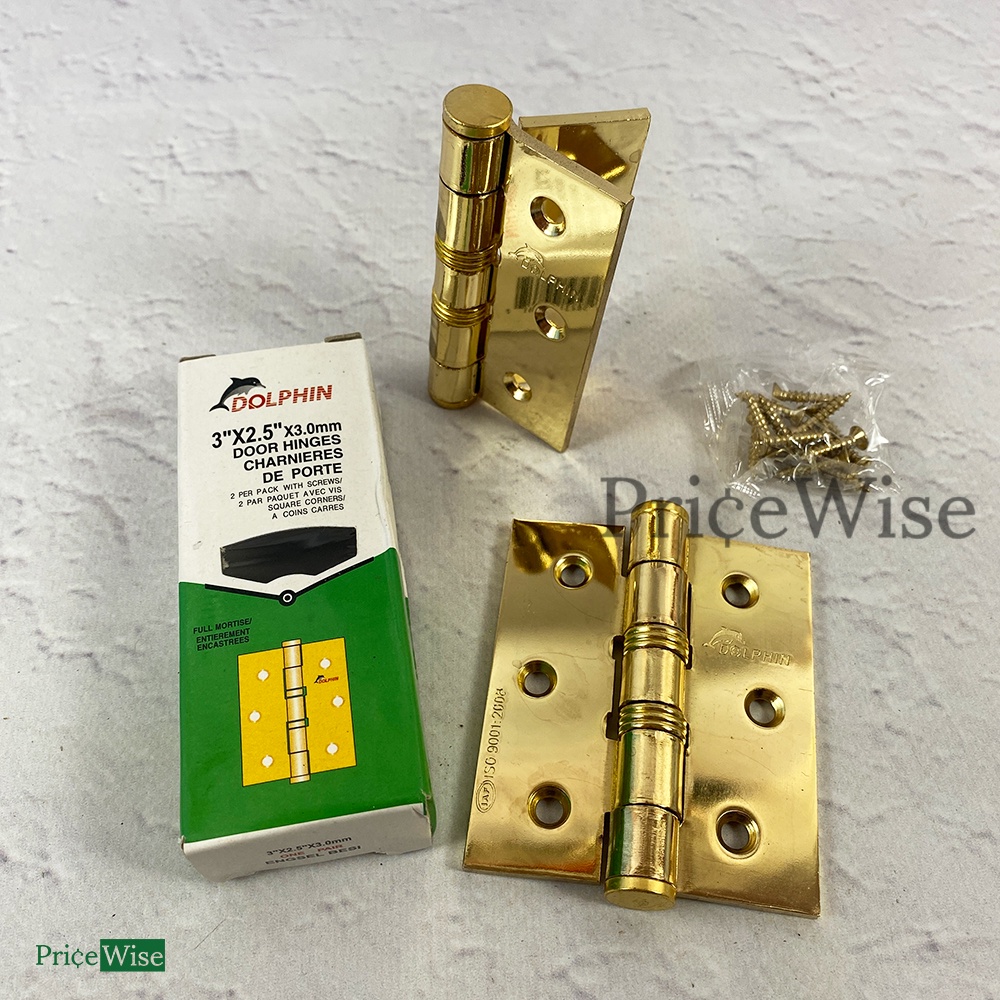 Jual Engsel Besi Tebal 3 inch 3 mm / Engsel Pintu 3" / Brass Hinges ...