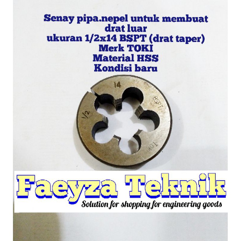 Jual round dies Senay snei snai seney pipa nepel untuk membuat drat luar 1per2 x 14 setengah in ...