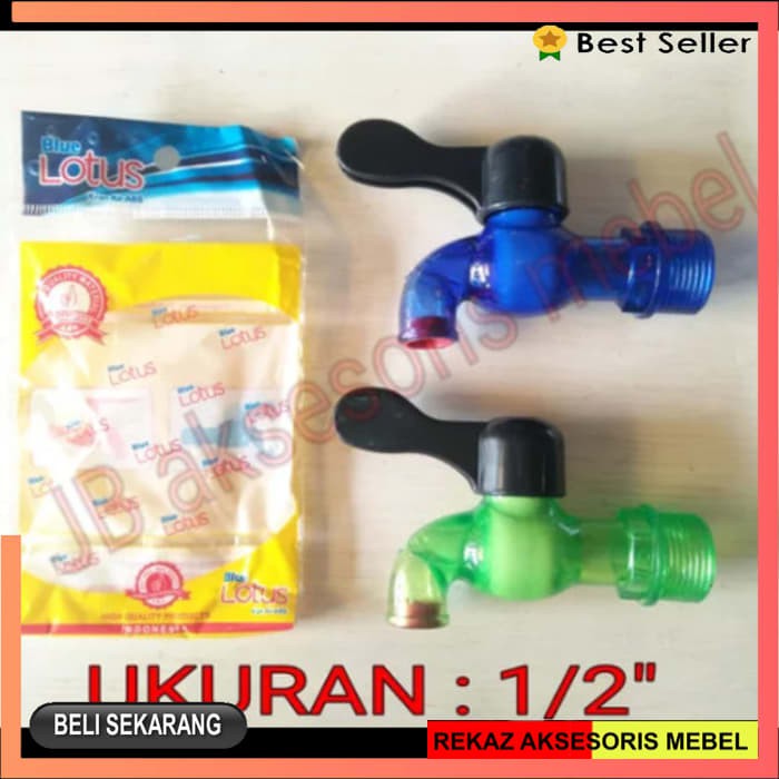 Jual KRAN AIR PLASTIK 1/2" MODEL ENGKEL MERK LOTUS / KERAN TEMBOK PVC 1 ...