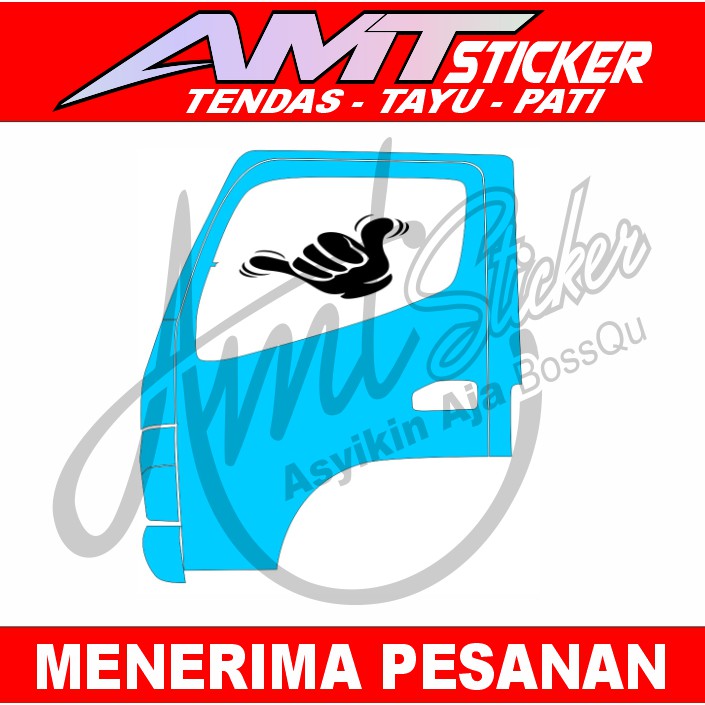 Jual Stiker Blok Kaca Samping Truk Canter Tangan Oleng Warna putih ...