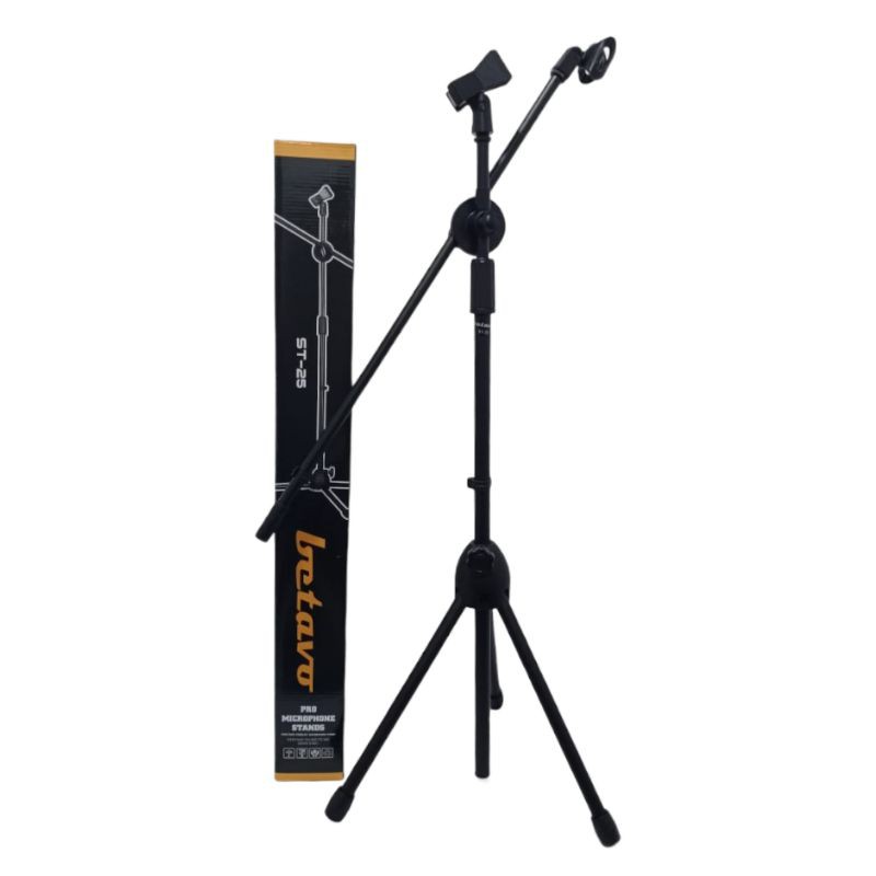 Jual Stand Mic Berdiri Betavo / Stand Microphone 2 Holder Metal Noise ...