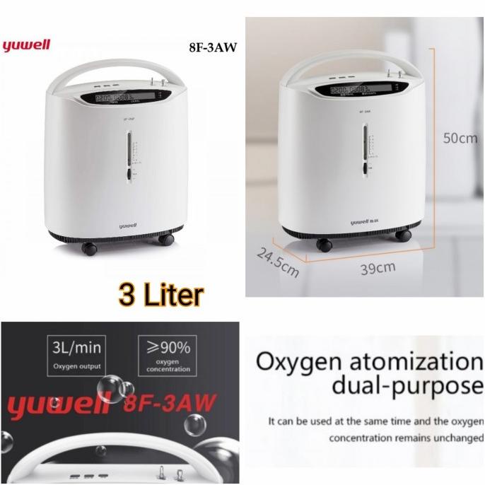 Jual YUWELL 8F-3AW 3L Oxygen Concentrator Nebulizer Mesin Penghasil ...