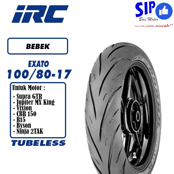 Jual Ban motor bebek tubeless IRC Exato 100 80 17 NR88 | Shopee Indonesia