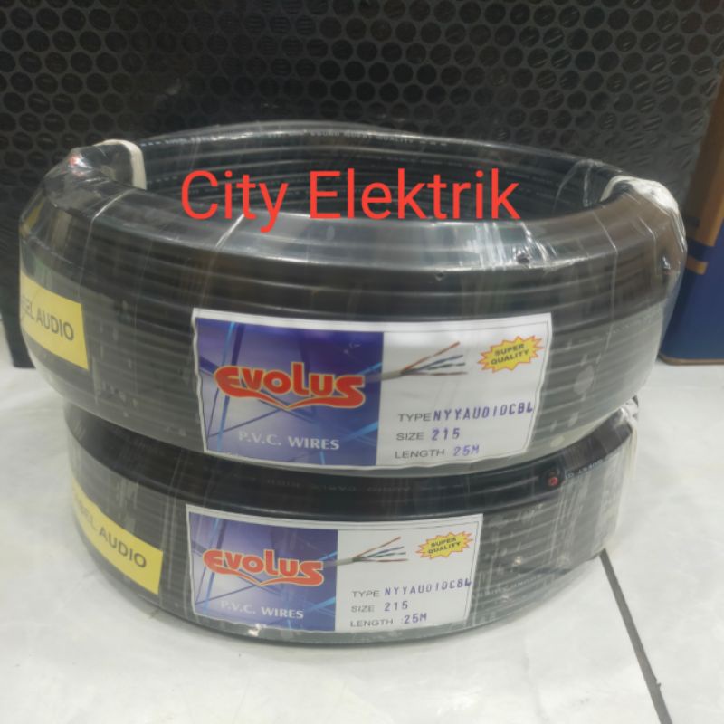Jual Kabel Listrik Serabut Tebal Evolus 2 x 1.5 ( 25 Meter ) Hitam ...