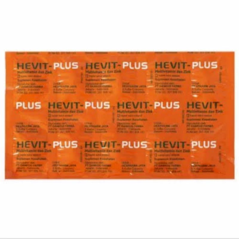 Jual hevit plus multivitamin zinc vitamin C B1 B6 B12 E 10's 10 tablet ...
