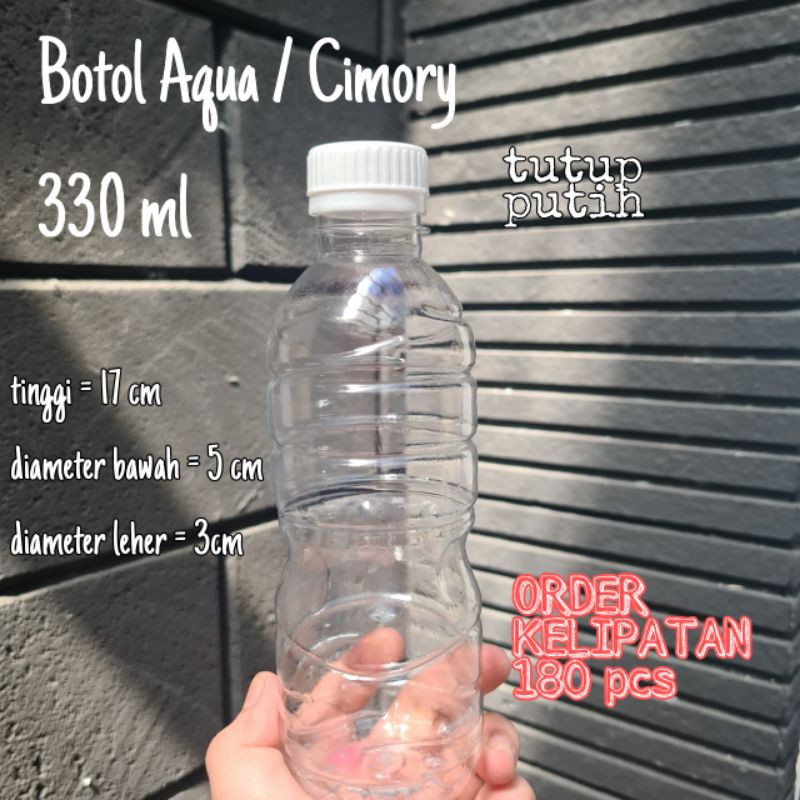 Jual Botol Plastik Aqua 330 ml Cimory Jus Pet 330ml order wajib kelipatan 130 pcs | Shopee Indonesia