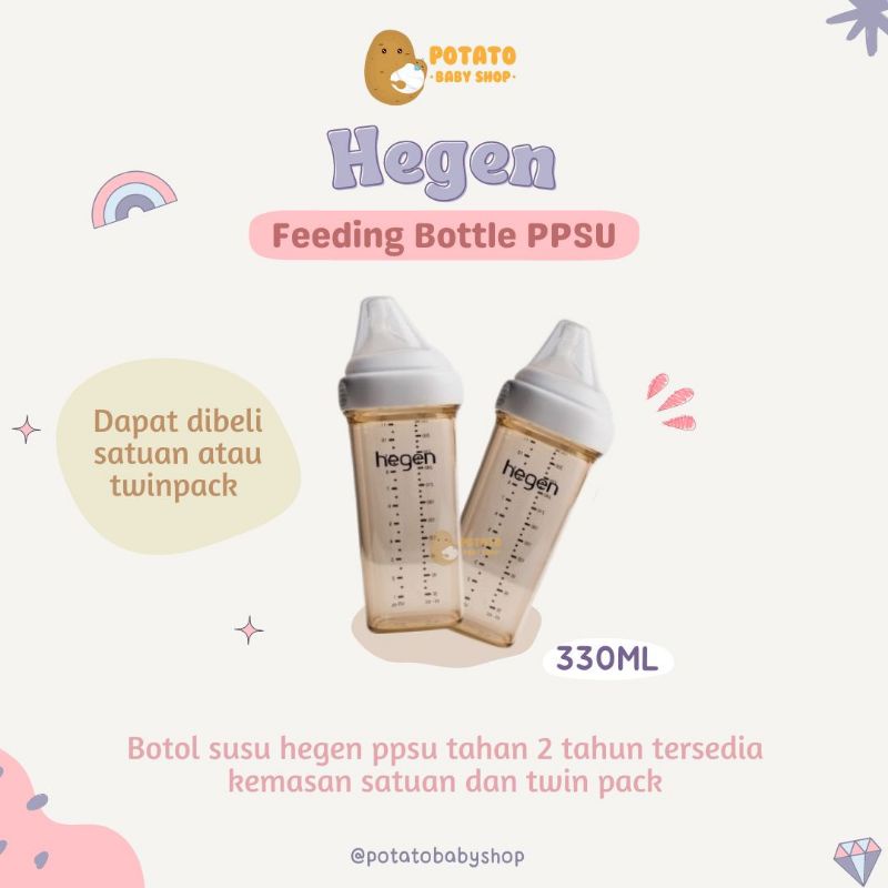 Jual Hegen Feeding Bottle PPSU 330ml 1 & 2 pack / Botol Susu | Shopee Indonesia