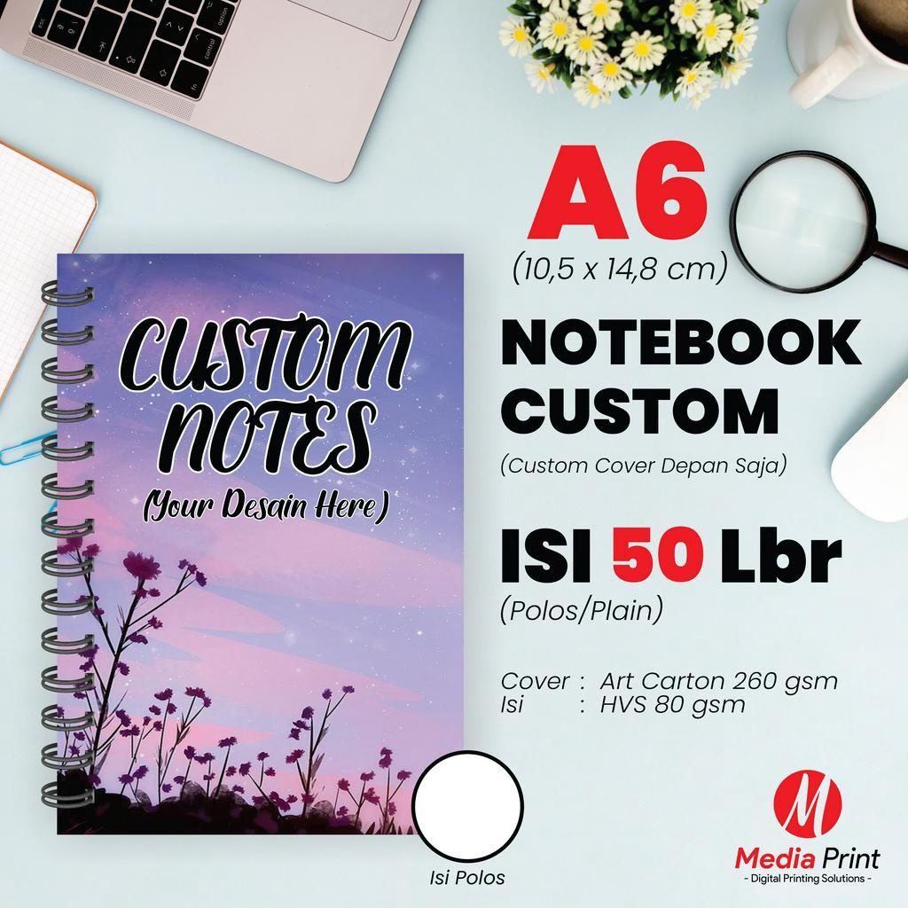 Jual Notebook Custom Spiral A6 / Block Note / Souvenir Isi 50 lbr Polos ...