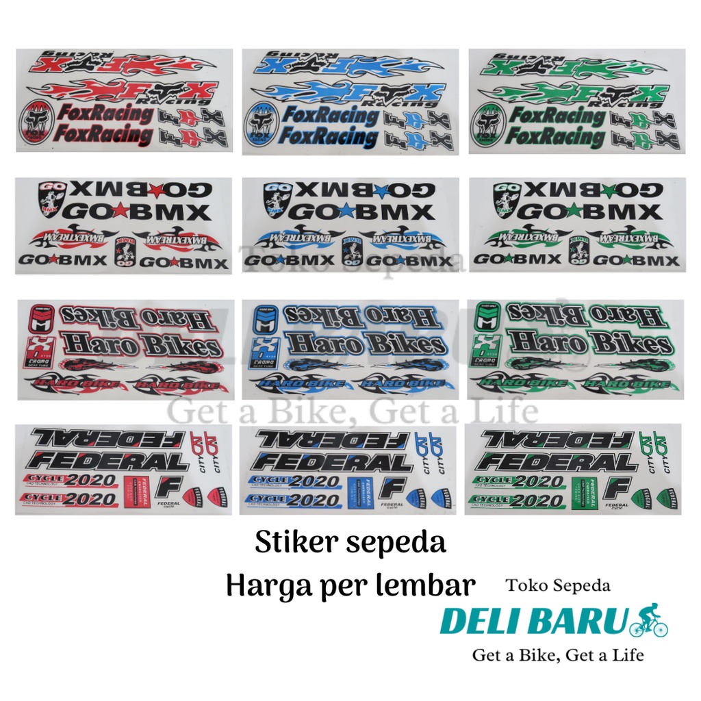 Jual Deli baru Stiker tempel murah tulisan sepeda harga per lembar ...