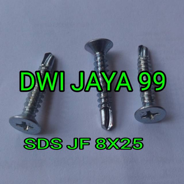 Jual 200 pcs sekrup sds fh jf 8x25 mm baut drilling acp roofing hollo ...