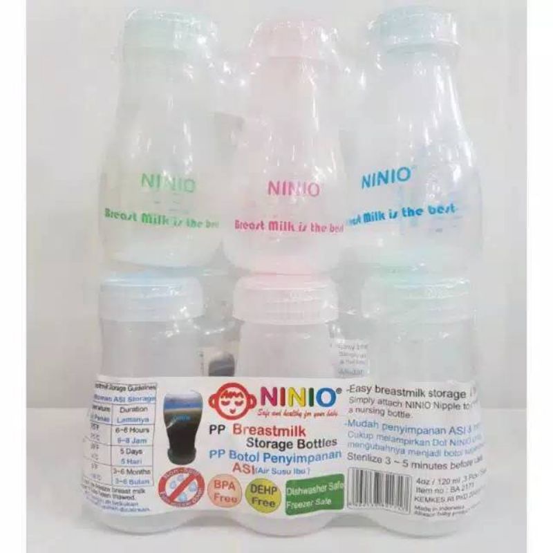 Jual Botol Penyimpanan Saver ASI 120ml Ninio BA2171 breastmilk storage ...