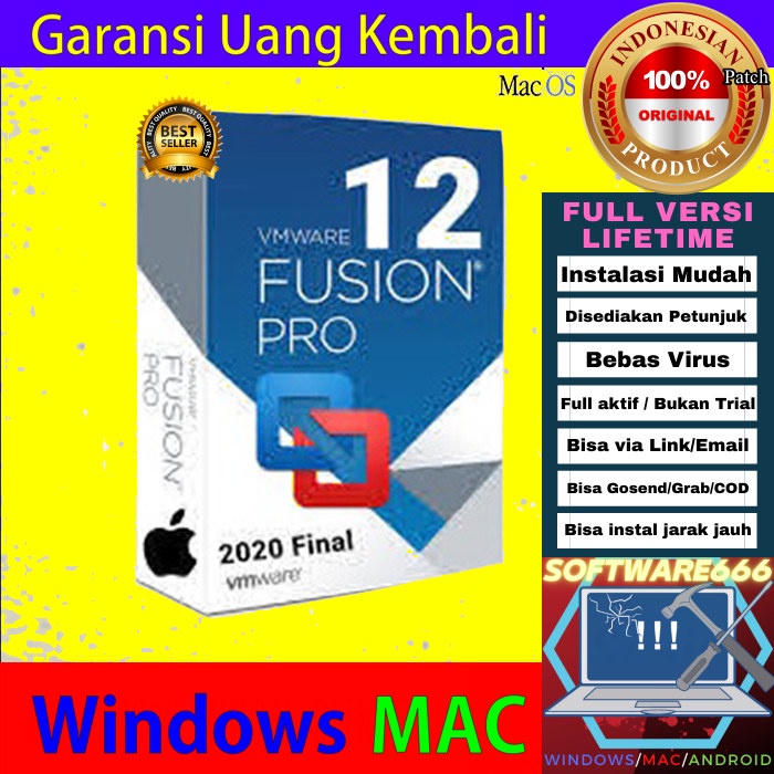 Jual Software Menjalankan WIN / LINUX di Mac: VMware Fusion Pro 12 [MAC] | Shopee Indonesia