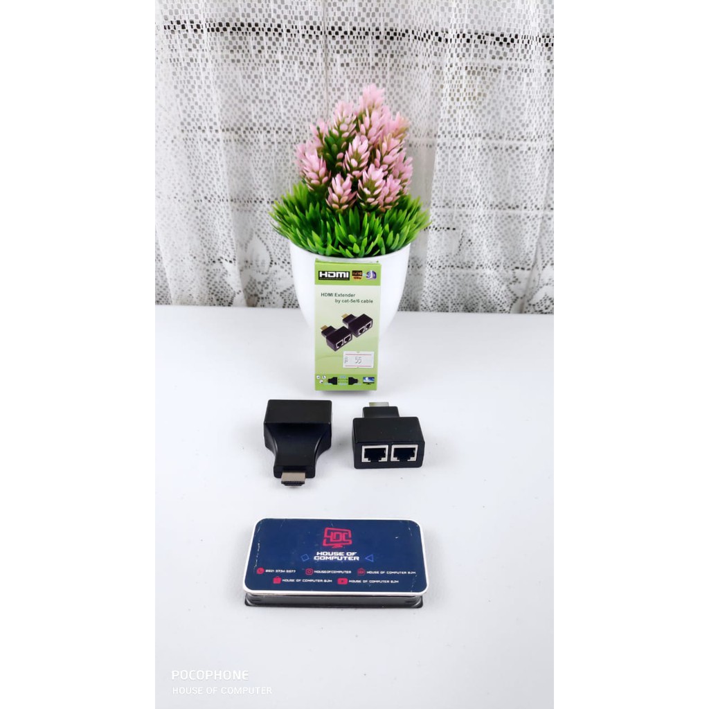 Jual HDMI extender 30 meter over dual kabel lan rj45 | Shopee Indonesia