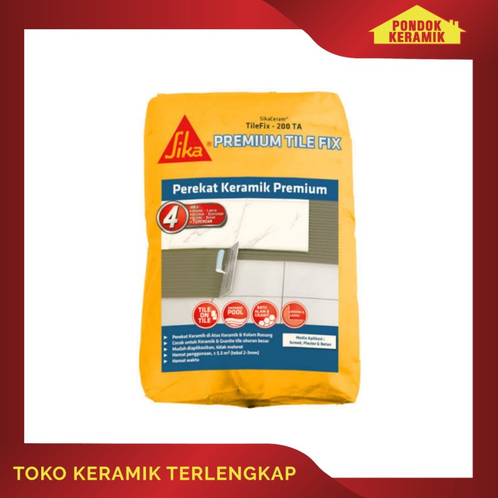 Jual SEMEN PEREKAT KERAMIK PREMIUM SIKA 200TA -PEREKAT KERAMIK ATAS ...