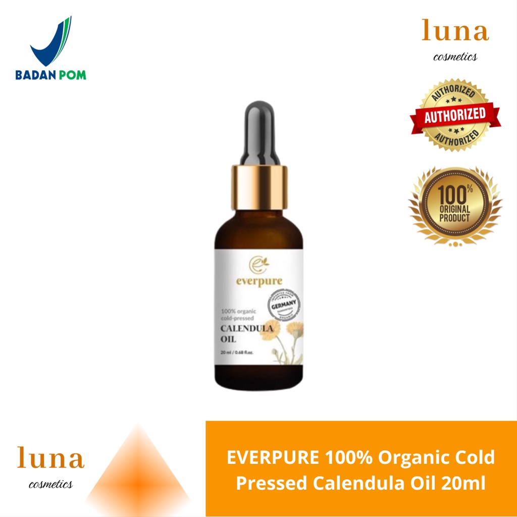 Jual EVERPURE 100% Organic Cold Pressed Calendula Oil 20ml | Shopee ...