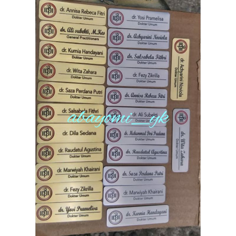 Jual Name tag papan nama dada dokter IDI stainless | Shopee Indonesia