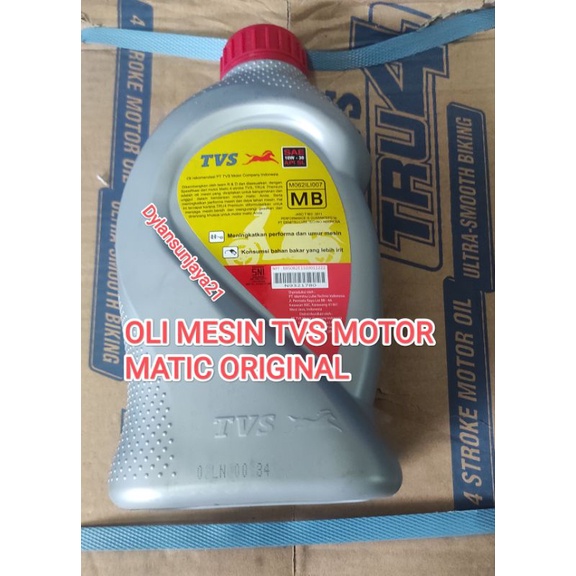 Jual OLI MESIN TVS MOTOR MATIC SAE 10W - 30 750 ML ORIGINAL | Shopee ...