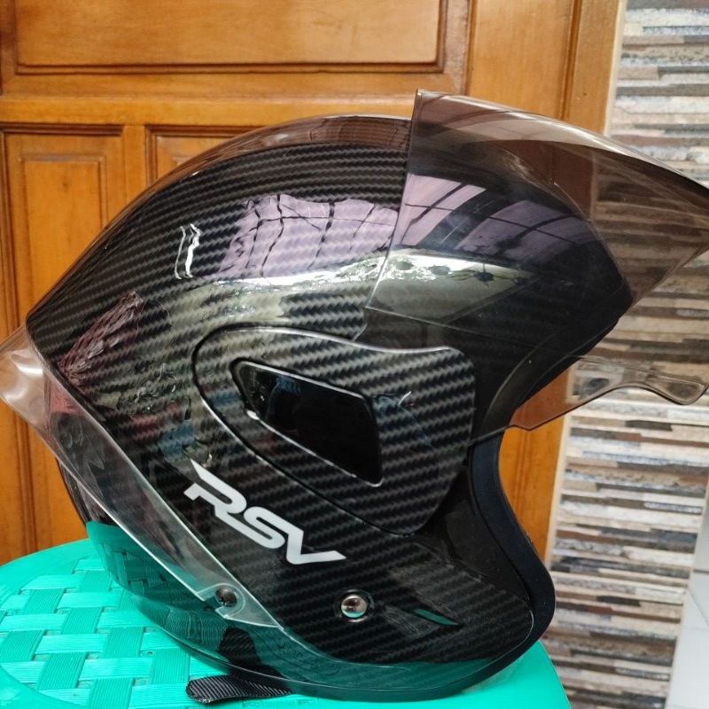 Jual Helm RSV half face carbon | Shopee Indonesia