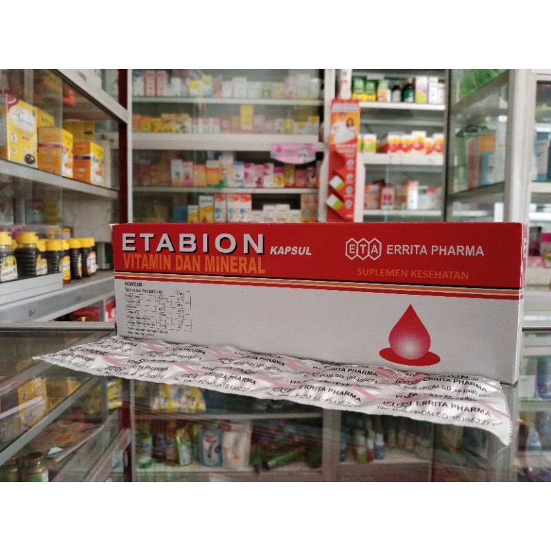 Jual ETABION 1 STRIP ISI 10 KAPSUL | Suplemen Penambah Darah | Shopee ...