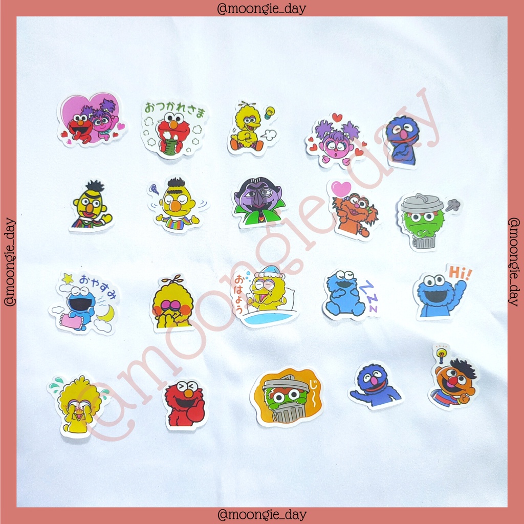 Jual 20 LEMBAR STIKER KERTAS TEMA ELMO AND FRIENDS CARTOON KARTUN ...