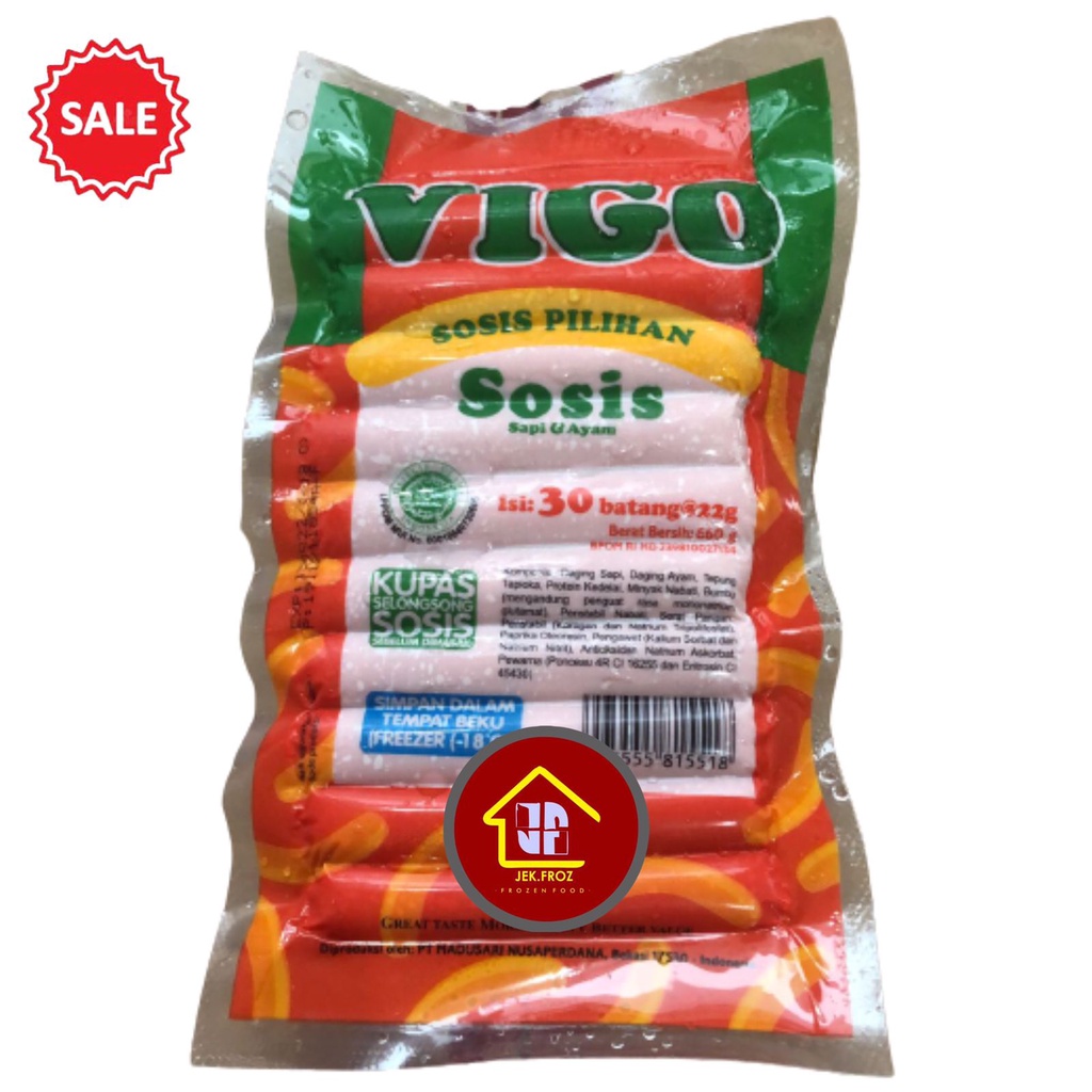 Jual vigo sosis pilihan sosis sapi isi 30 batang 660gr madusari food ...