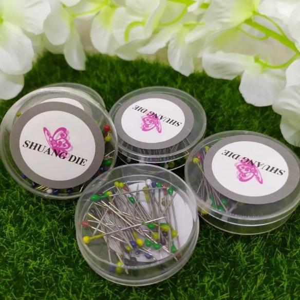 Jual JARUM PENTUL MINI (MIKA BULAT) PREMIUM / JARUM HIJAB GLASS PINS ...