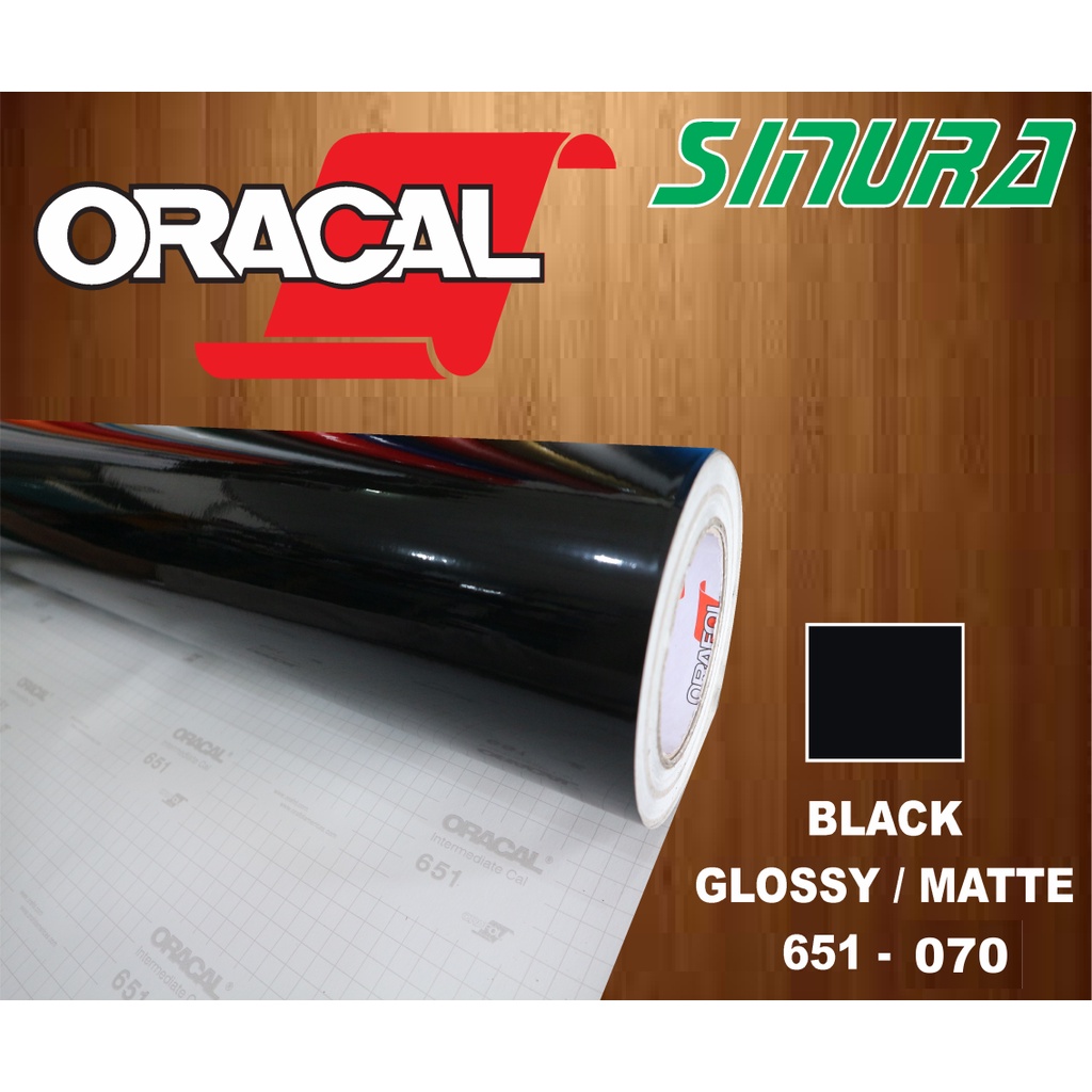 Jual Sticker Oracal 651-070 BLACK / HITAM (GLOSSY/MATTE) | Shopee Indonesia
