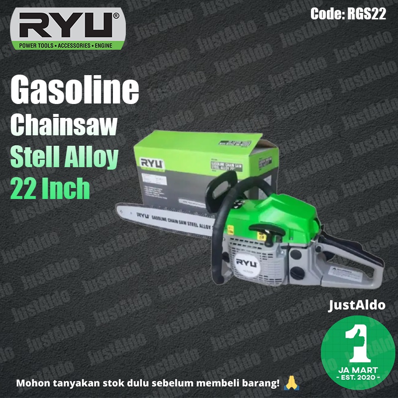 Jual Mesin Gergaji Pohon Gasoline Chainsaw Alloy Steel 22" RGS22 Ryu ...