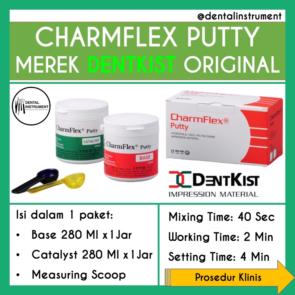 Jual PUTTY HEAVY BODY Dental Impression CharmFlex Charm Flex Bahan Cetak Gigi Merek DENTKIST ...