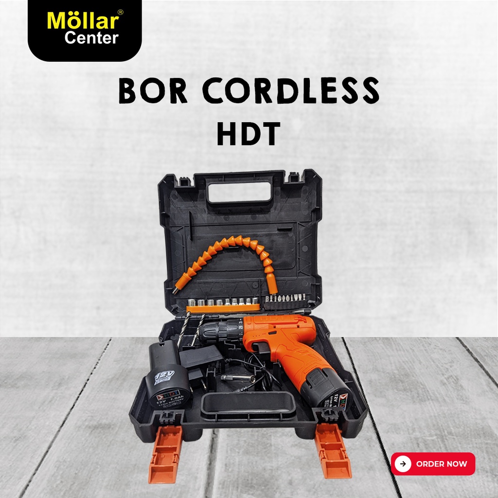 Jual Mesin Bor Cas Charger 12v Hdt Cdd 405 Cordless Drill Set Mata Bor