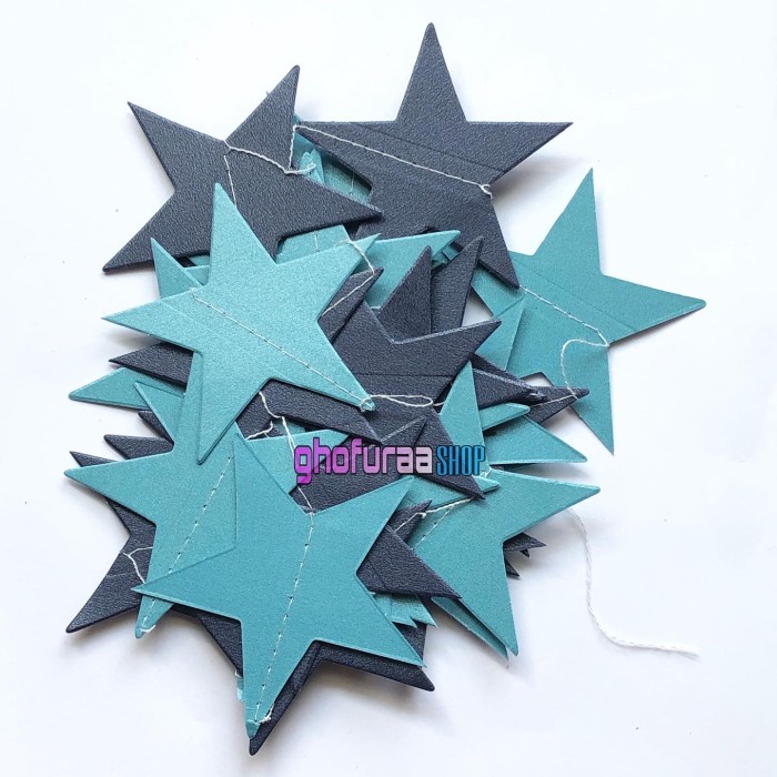 Jual Garlan Bintang 2D Bunting flag kertas bentuk star Dekorasi pesta ...