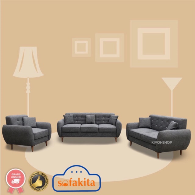 Jual SOFA RETRO ATAU SOFA SCANDINAVIAN MINIMALIS 321 (FREE ONGKIR ...