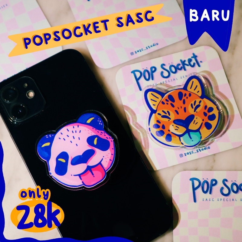 Jual POP SOCKET SASC Studio special premium | panda tiger | Popsocket ...