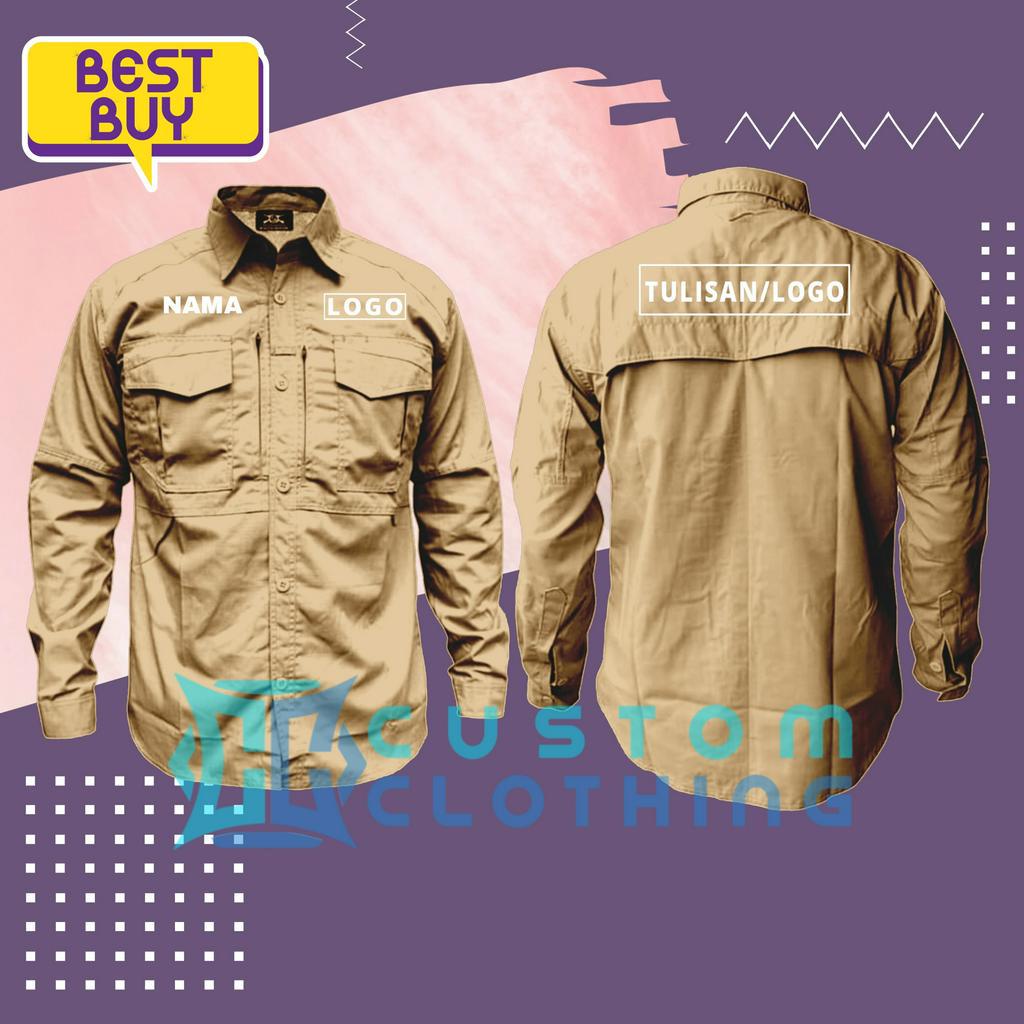 Jual Baju Kemeja Tactical Kerja Lapangan Outdoor Bordir Nama Logo ...
