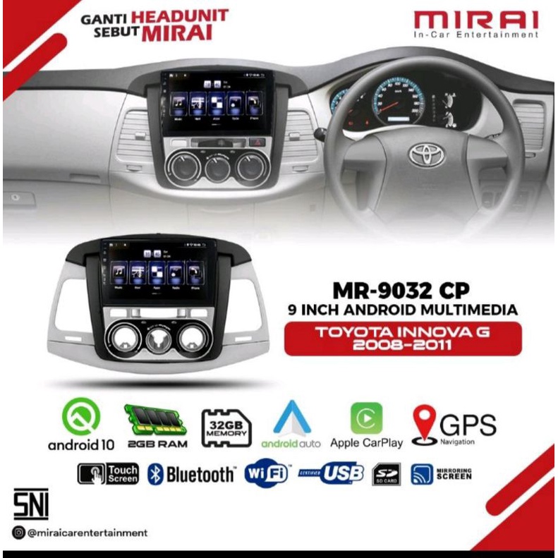 Jual Head unit Android Innova G 2006-2010 Mirai 9032 CP ( Carplay ) 9 ...
