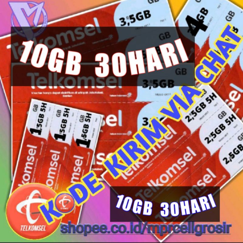 Jual KODE VOUCHER TELKOMSEL 10GB Kode vcr Dikirim Via CHAT | Shopee ...