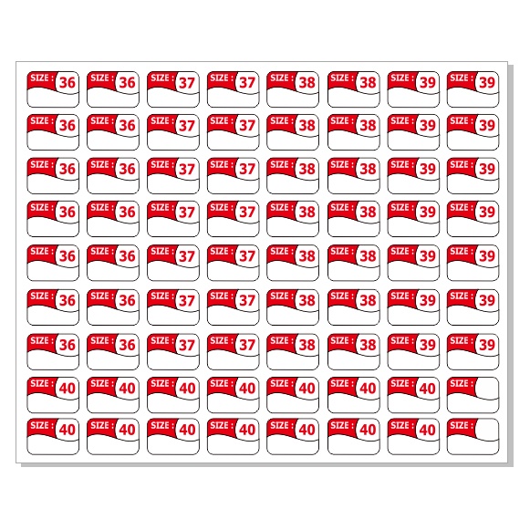 Jual Label Stiker Nomer (Size) Untuk Sepatu/Sandal (25lembar) | Shopee ...