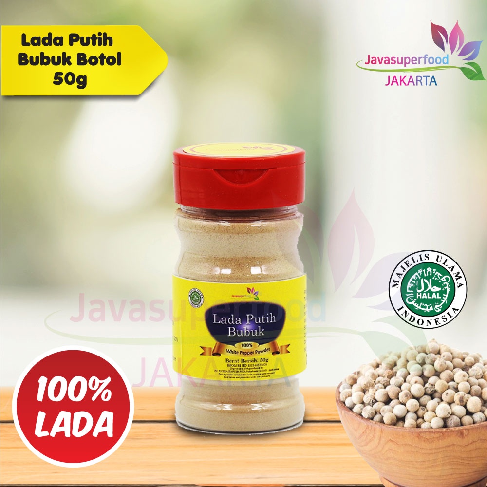 Jual Lada Putih Bubuk Botol / White Pepper Powder Bottle 50g | Shopee ...