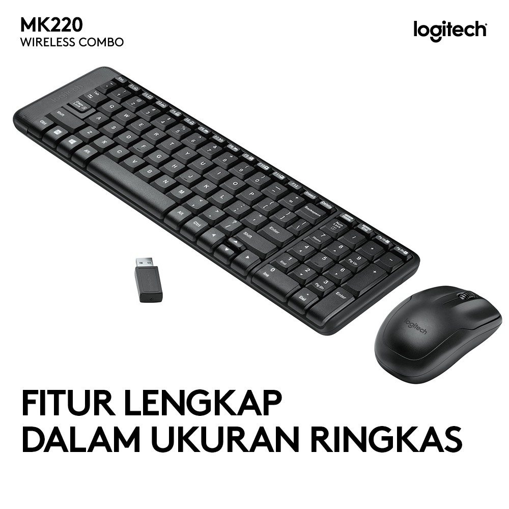 Jual Logitech wireless Keyboard + Mouse MK220 | Shopee Indonesia