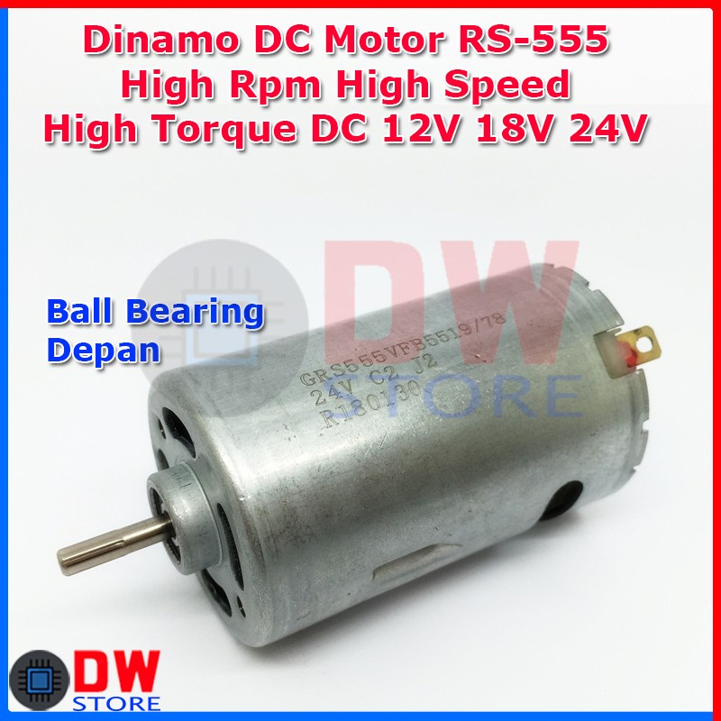 Jual Dinamo DC Motor RS555 RS-555 DC 24V 18V 15V 12V High RPM Speed Torque | Shopee Indonesia
