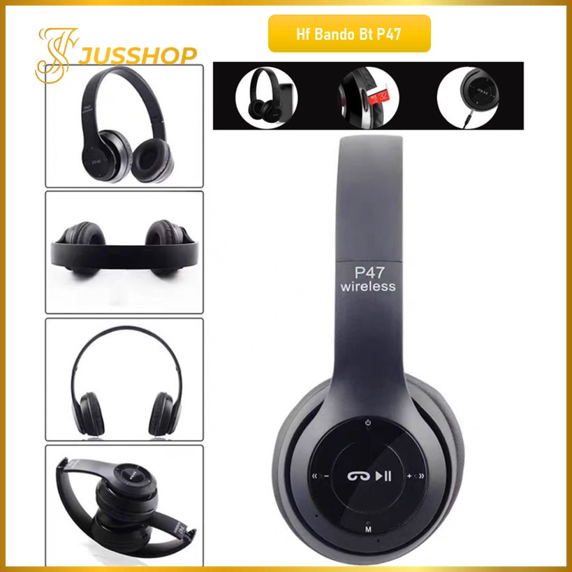 Jual Headphone Bluetooth P47 Stereo Headphone Bando Wireless Lipat ...