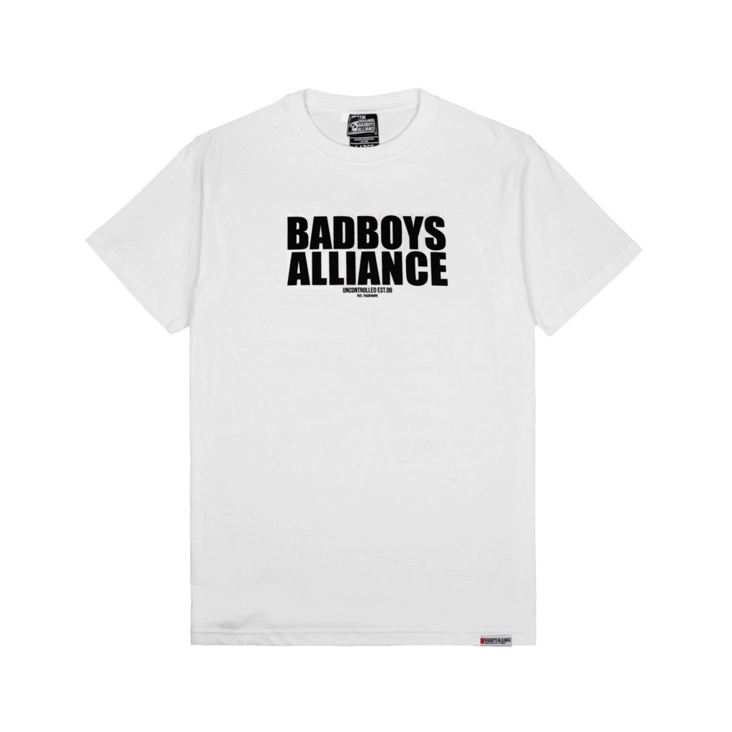 Jual BADBOYS ALLIANCE - T-SHIRT " MIDFING " WHITE | Shopee Indonesia