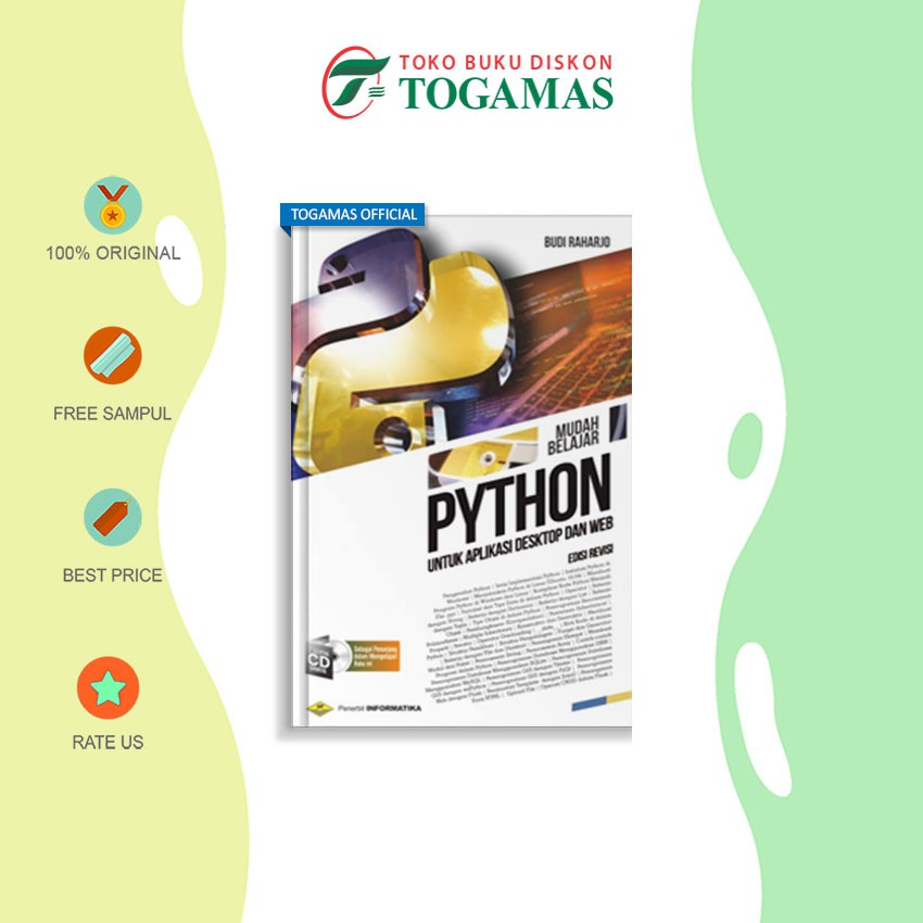 Jual Mudah Belajar Python untuk Aplikasi Desktop dan Web Edisi Revisi + CD - Budi Raharjo ...
