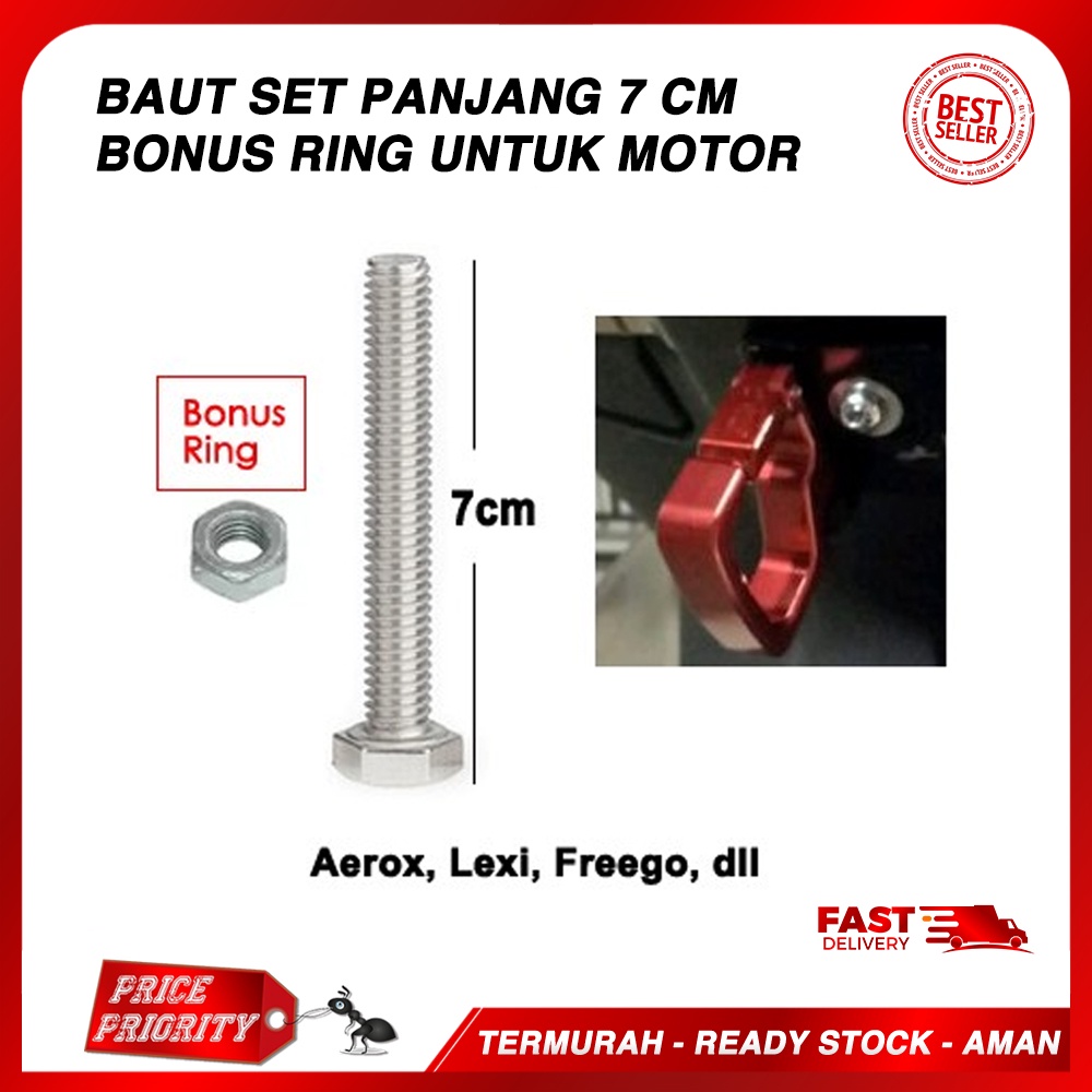 Jual BAUT Mur Panjang BAUD RING untuk gantungan barang Nmax, Aerox ...