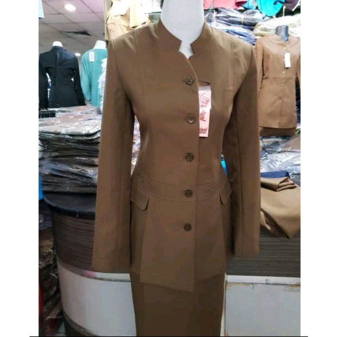 Jual Seragam Dinas wanita Blazer Aceh pemda seragam keki PNS ASN khaki seragam coklat tua ...